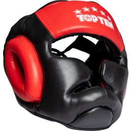First-class genuine leather head protection with chin/cheekbone ...